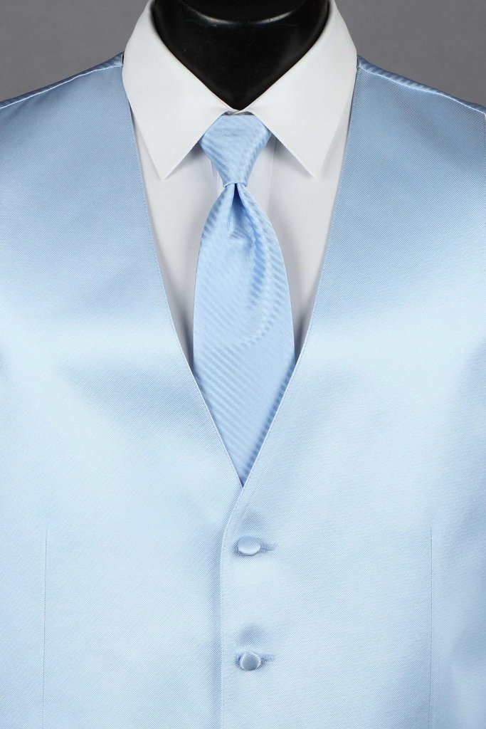 Ice Blue Solid Vest | Savvi Formalwear